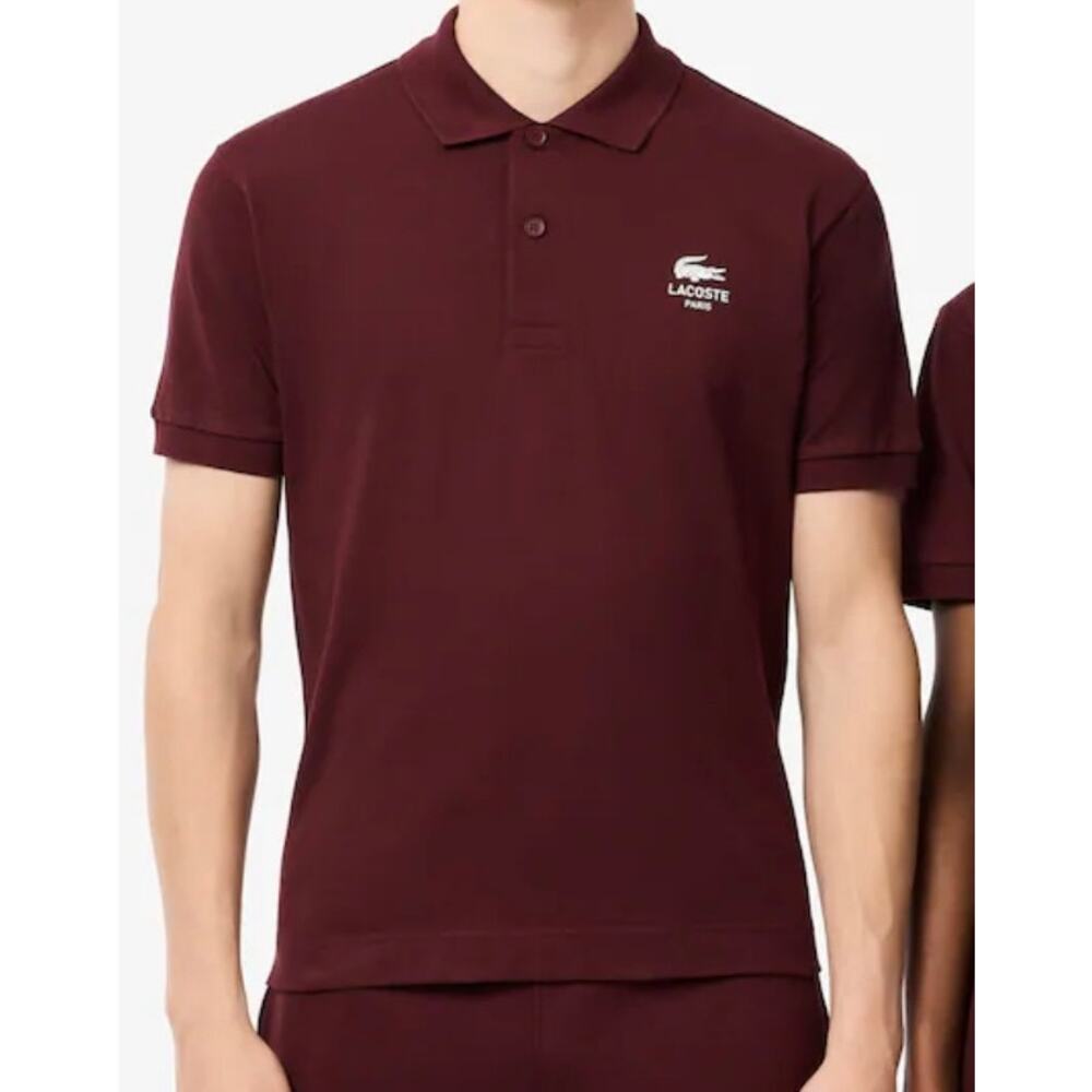 Lacoste Paris Classic Fit Signature Print Maroon Shor… - Gem